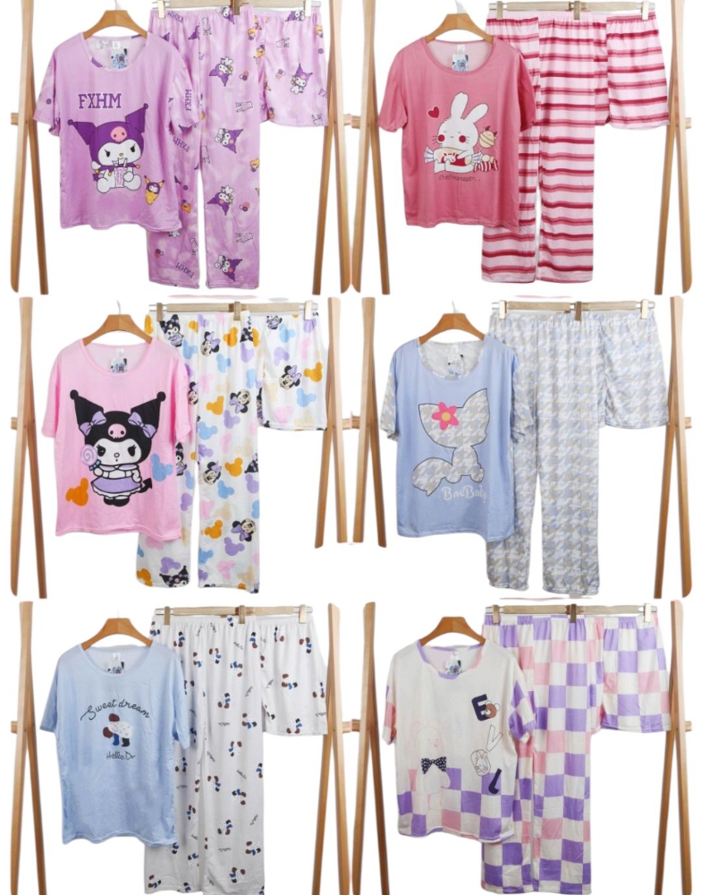 Pijamas de 3 Piezas de Dama Importado Algodon
