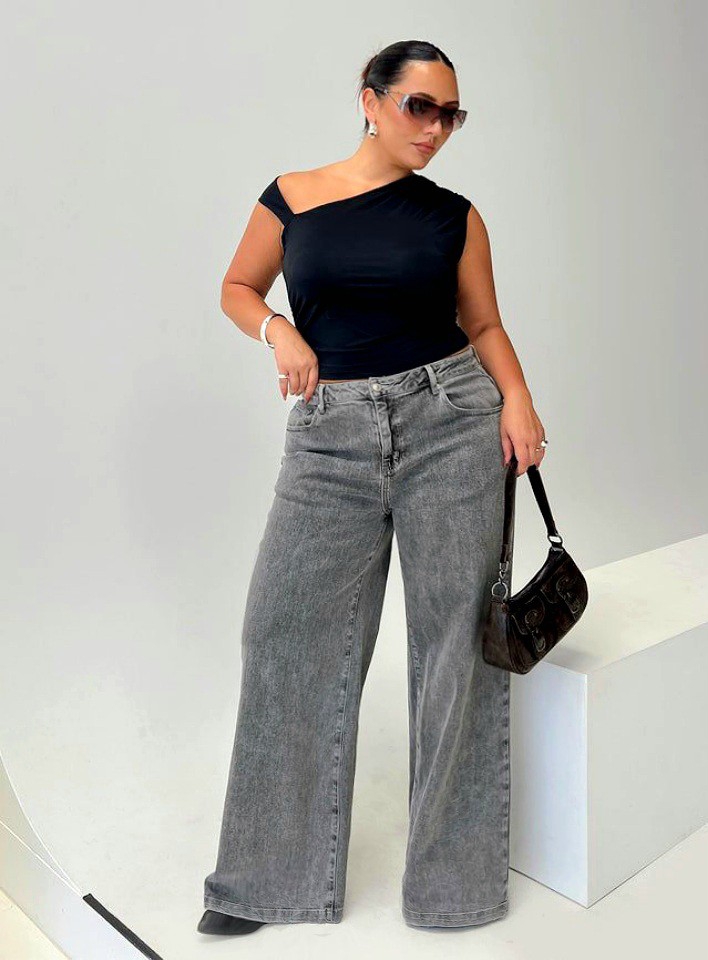 Jeans Wide Leg Grandes Mujer Pantalones Anchos Especiales Dama Promos ...