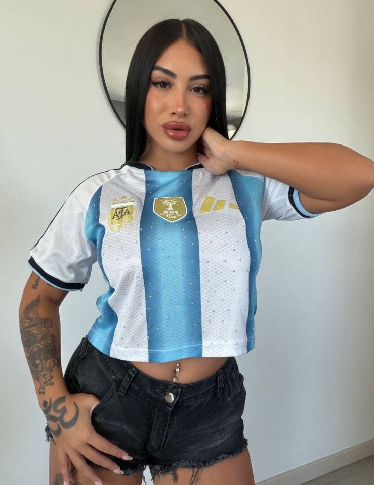Camiseta Top Argentina con Strass | Avellaneda a un Toque